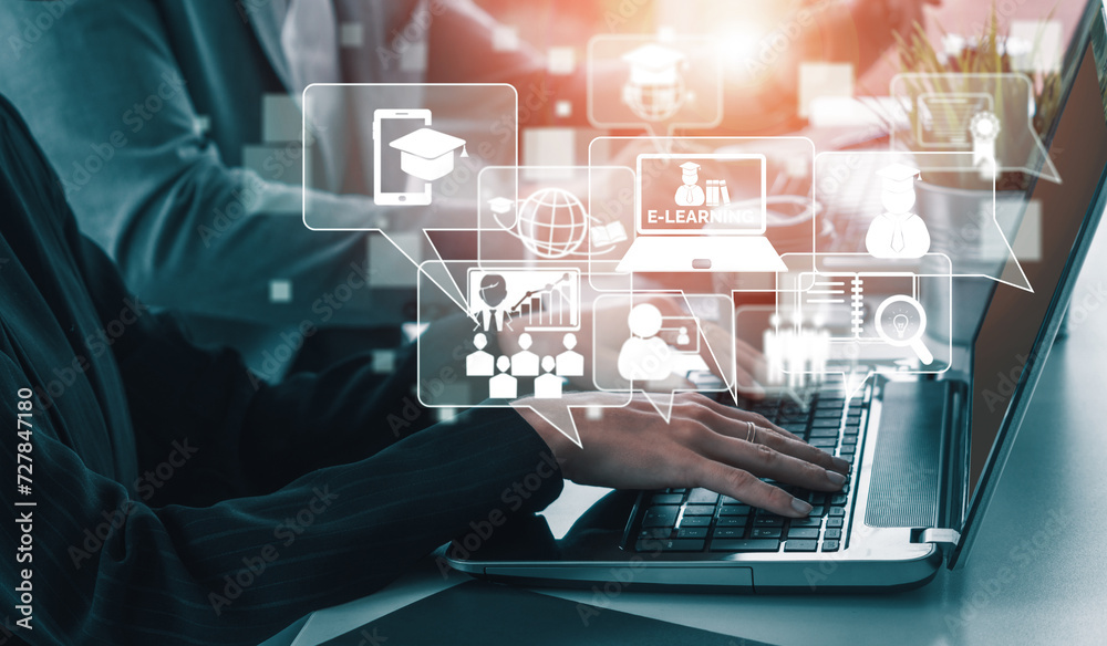 E-learning and Online Education for Student and University Concept ...