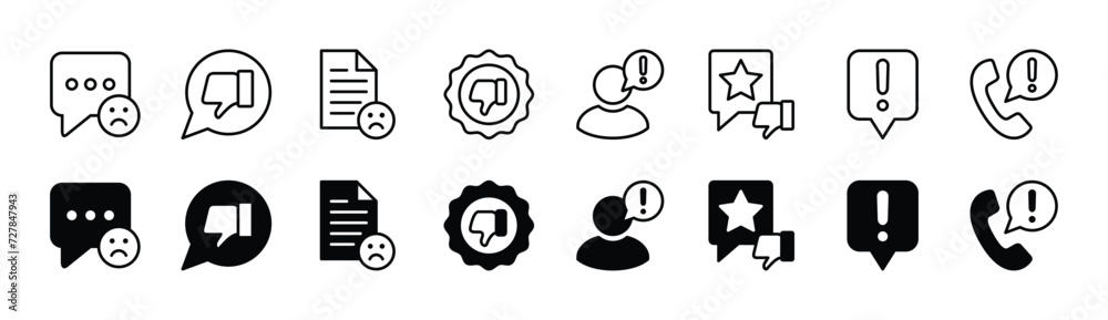Complaint icons for customer service and communication support ...