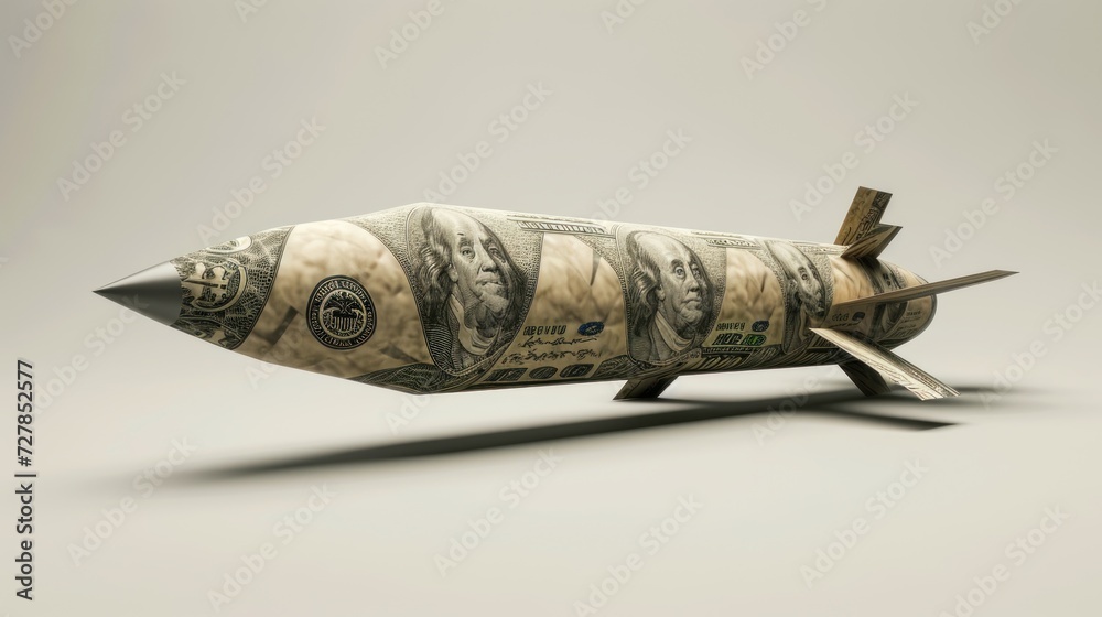 Aircraft bomb made from dollar bills. finance and potential harm ...