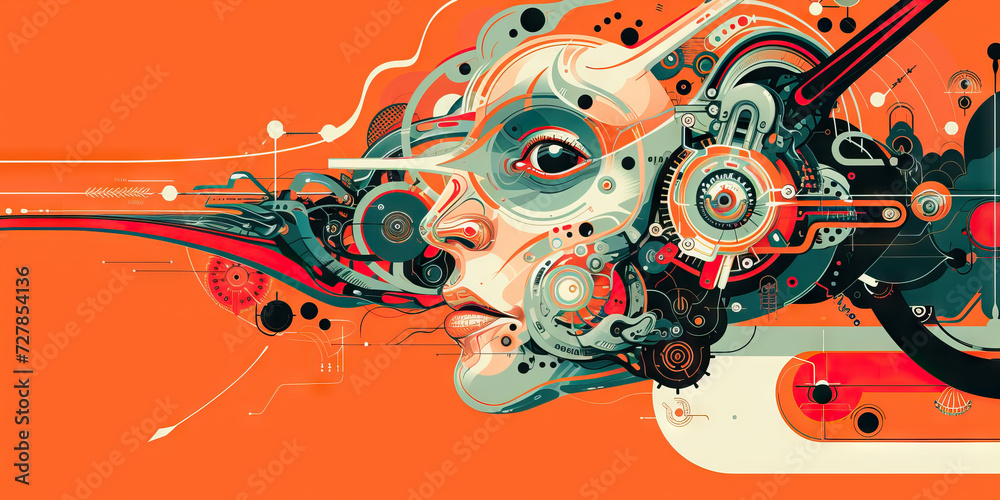 Biomechanical Creatures: A Vector Illustration of Futuristic Creatures ...
