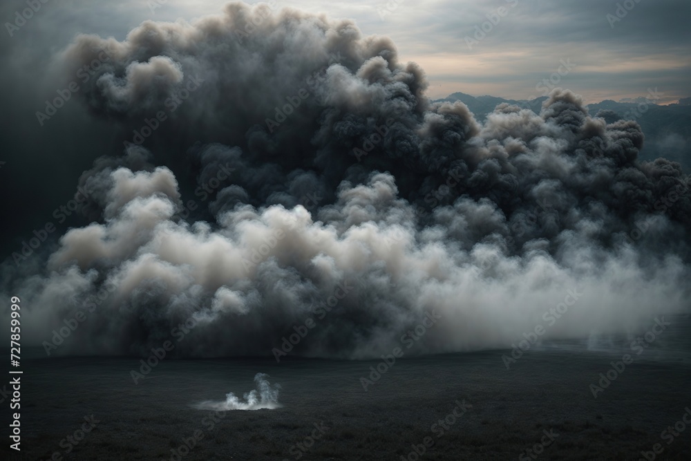 Smoke black ground fog cloud floor mist background steam dust dark ...