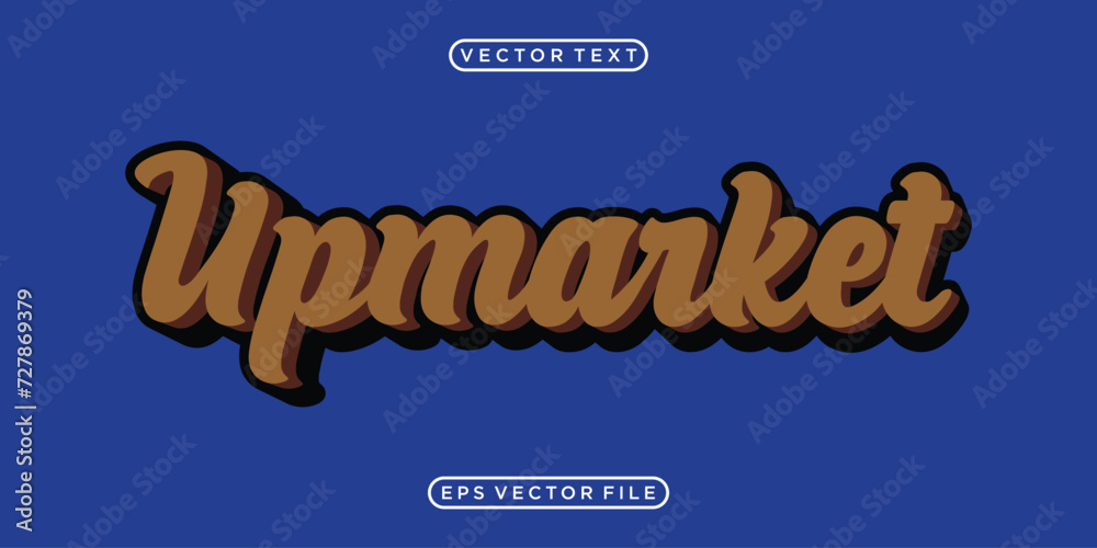 upmarket letter text style design vector, upmarket writing in vintage ...
