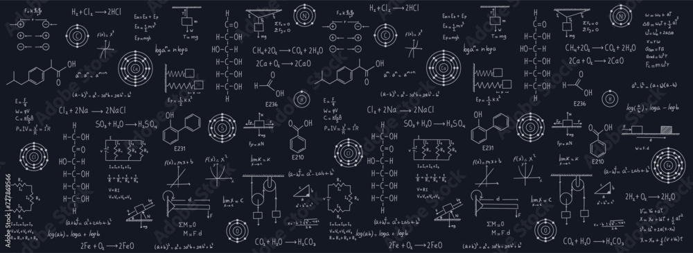 Calculus equations, algebra, organic chemistry, chemical reactions ...