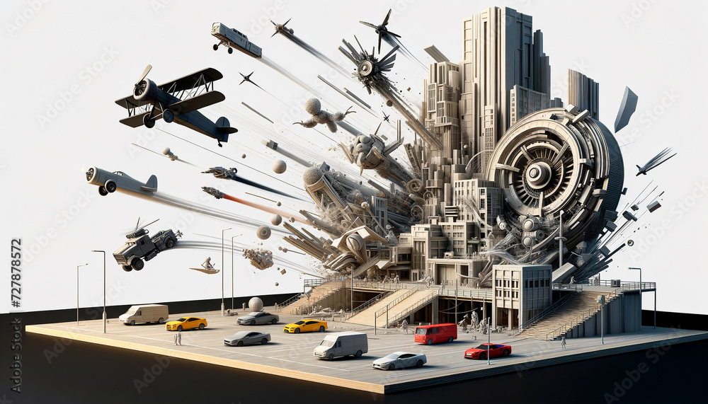 Dynamic Dimensions: Minimalist Scale Models in Motion with Copy Space ...