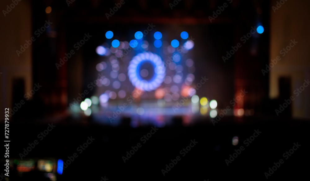 blur background, texture for design. Spotlights in the concert hall and ...