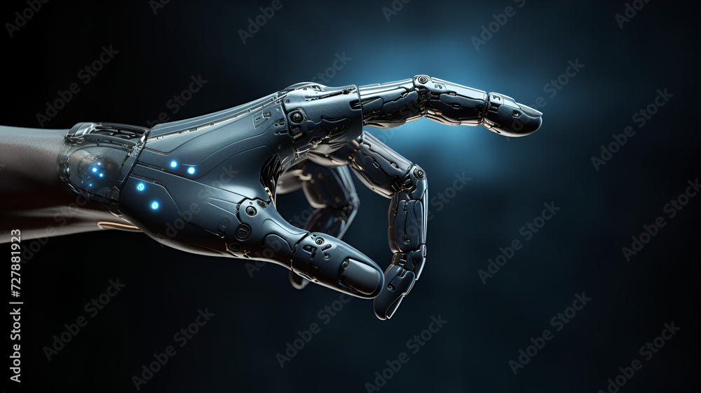 Human reaching artificial intellegence, Cyber Hand with the human hand ...