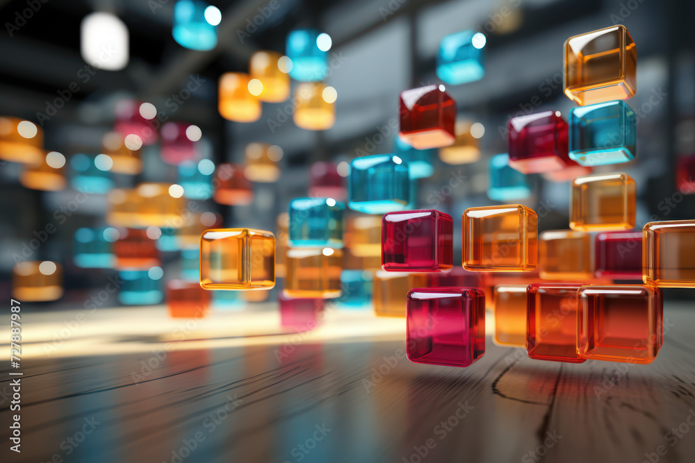 A series of interconnected, stylized speech bubbles represents ...