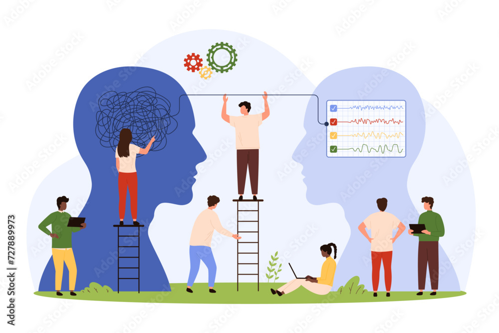 Problem solution by simplify method, from complex to easy. Tiny people ...