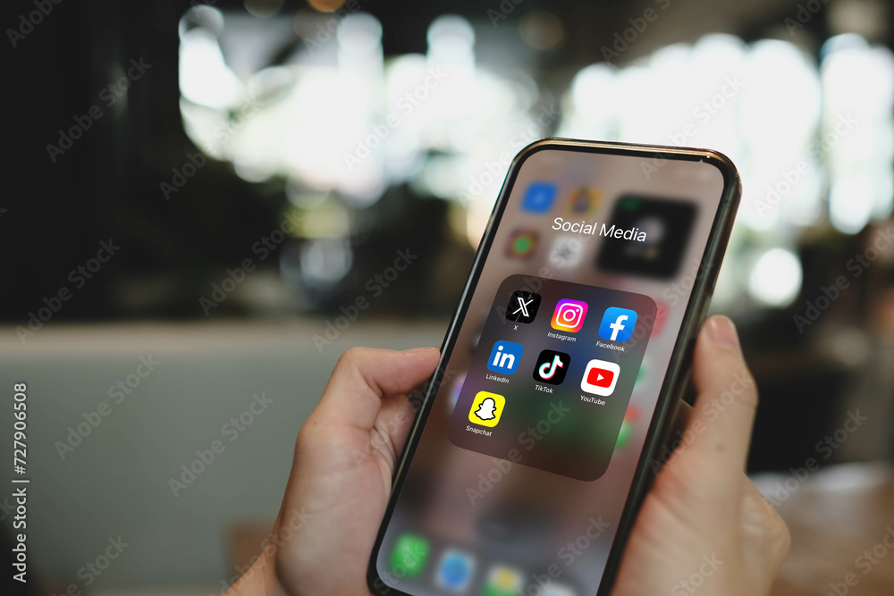 Bangkok. Thailand. FEB 5,2024 : Close Up of iPhone 15 Pro Display with ...