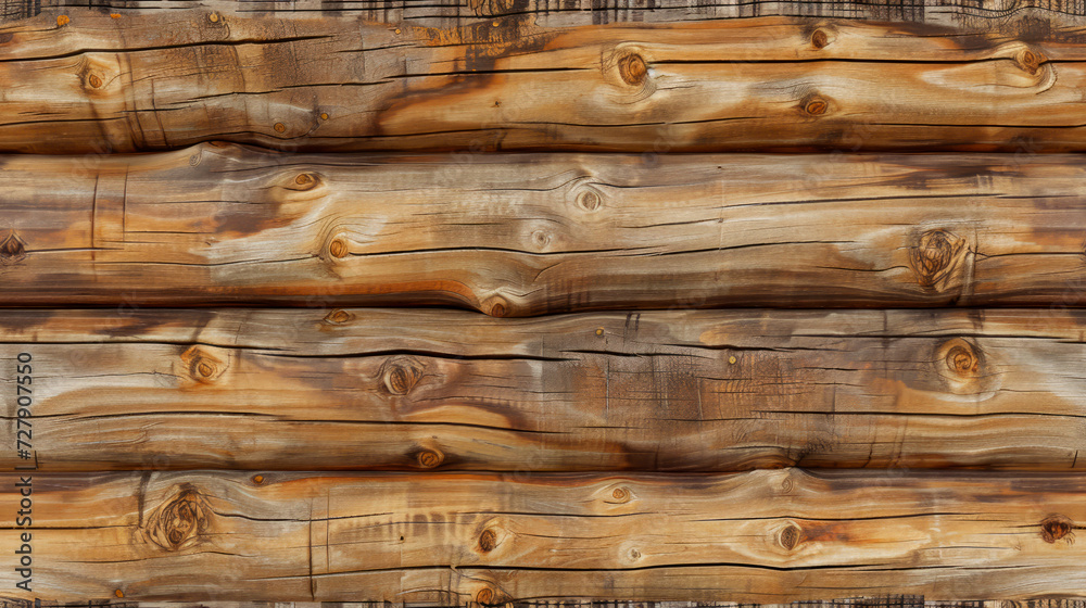 Variegated rustic log wall texture, seamless wooden cabin background ...