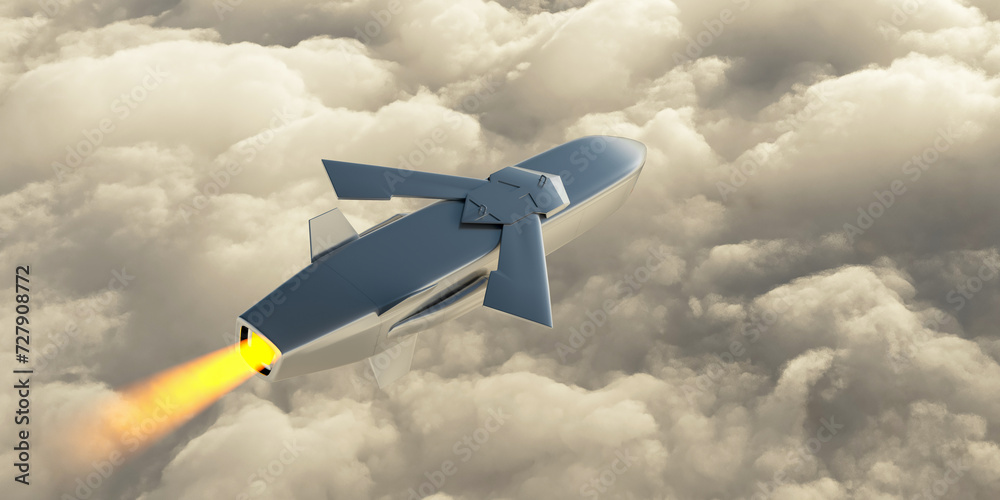 taurus air-to-ground cruise missiles flying above the clouds Stock ...