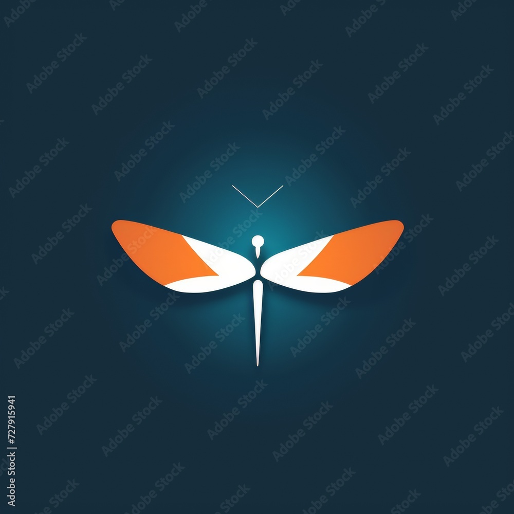 flat vector logo of animal dragonfly minimalistic flat dragonfly logo ...