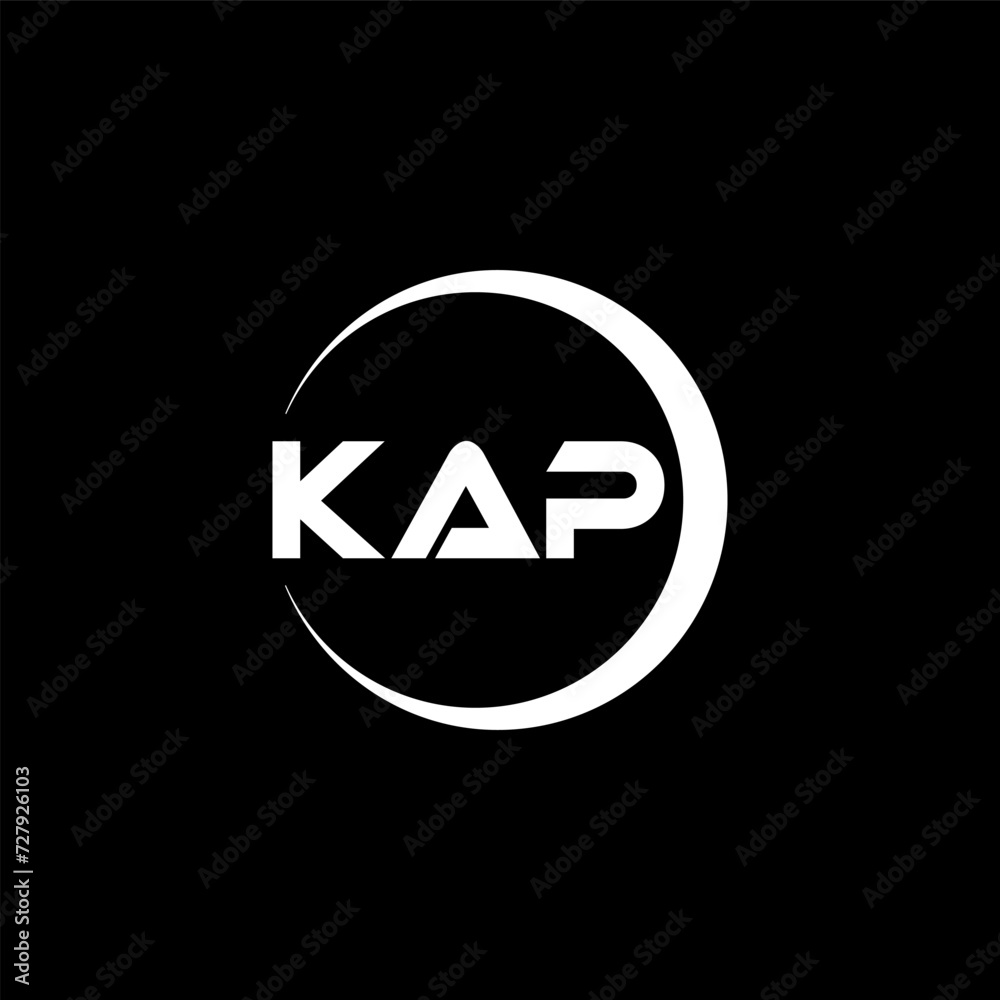 Vecteur Stock KAP letter logo design with black background in ...