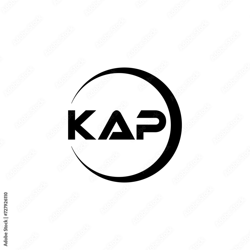 KAP letter logo design with white background in illustrator, cube logo ...