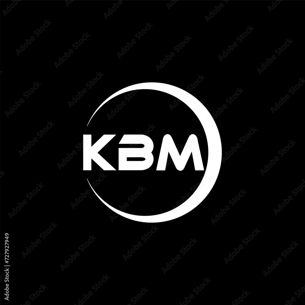 KBM letter logo design with black background in illustrator, cube logo ...