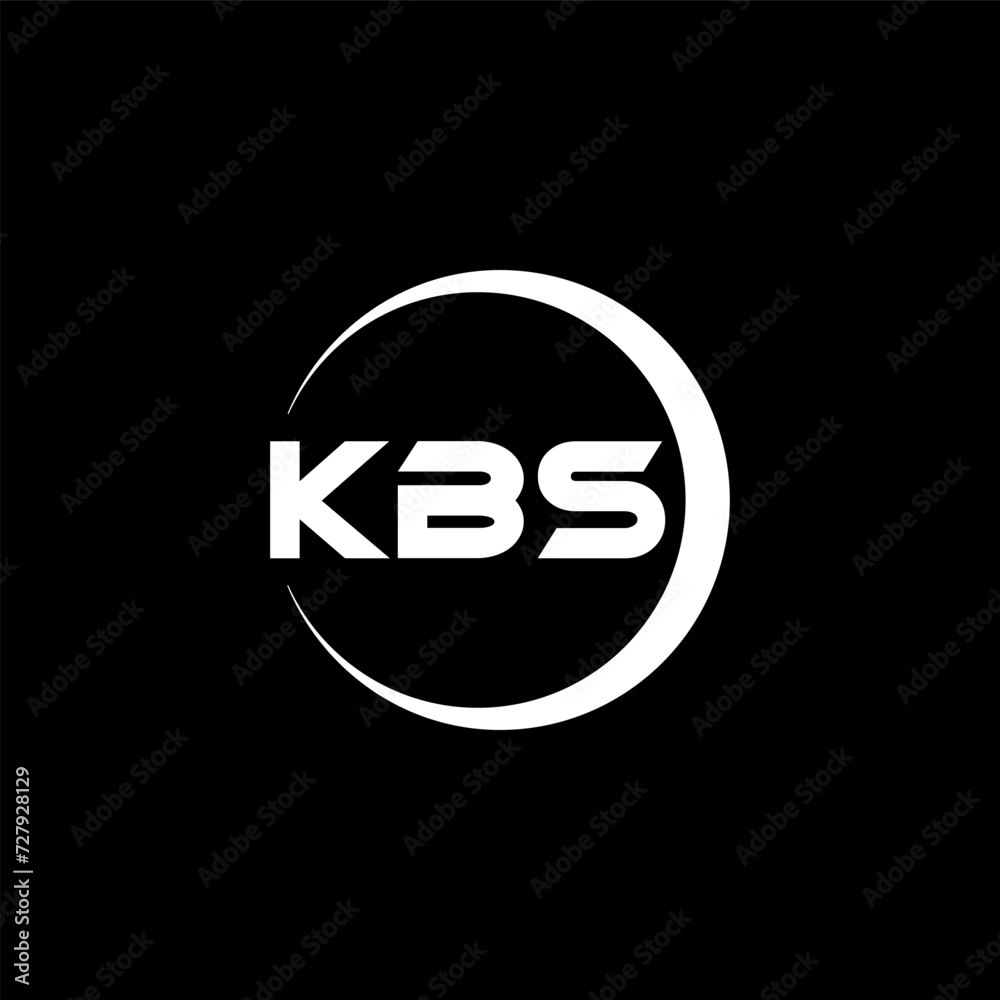 KBS letter logo design with black background in illustrator, cube logo ...