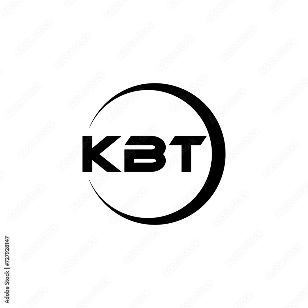 KBT letter logo design with white background in illustrator, cube logo ...