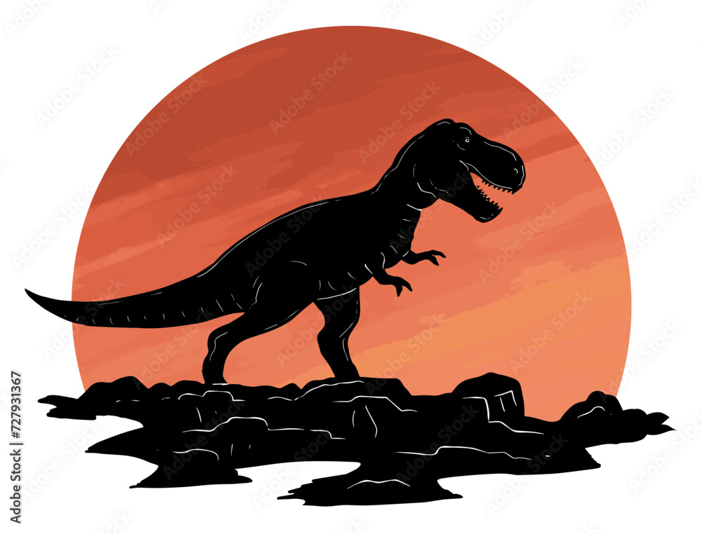 Predatory dinosaur tyrannosaurus of the Jurassic period. Carnivorous ...
