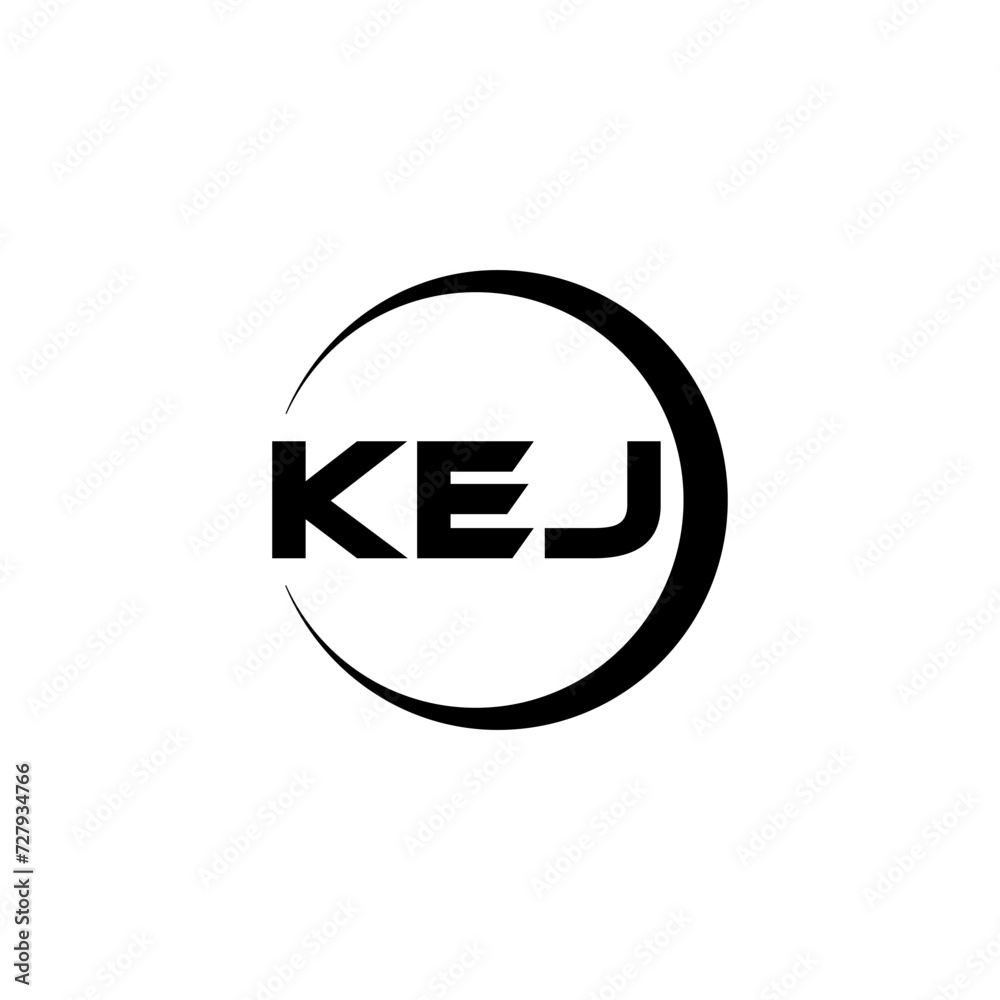 KEJ letter logo design with white background in illustrator, cube logo ...