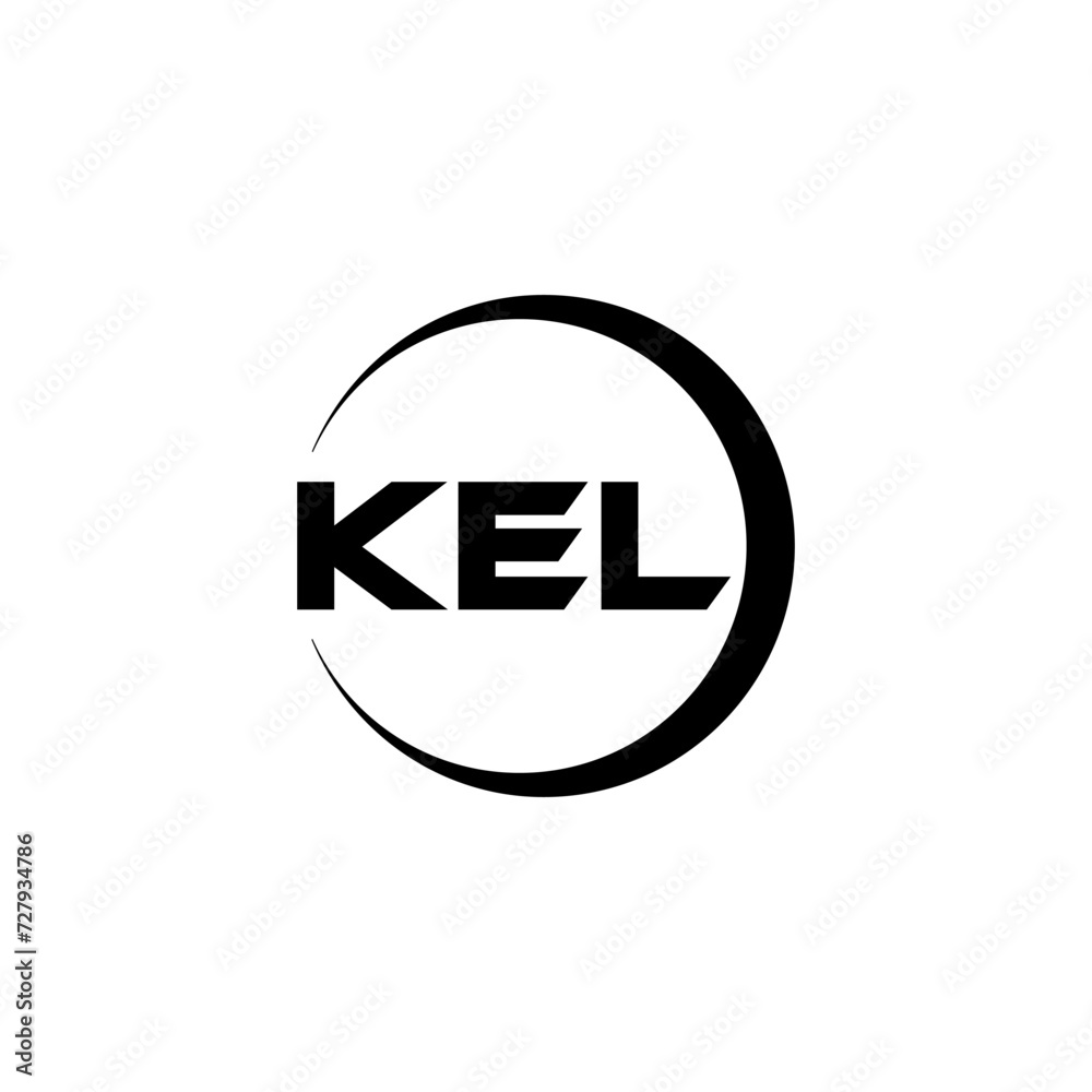 KEL letter logo design with white background in illustrator, cube logo ...