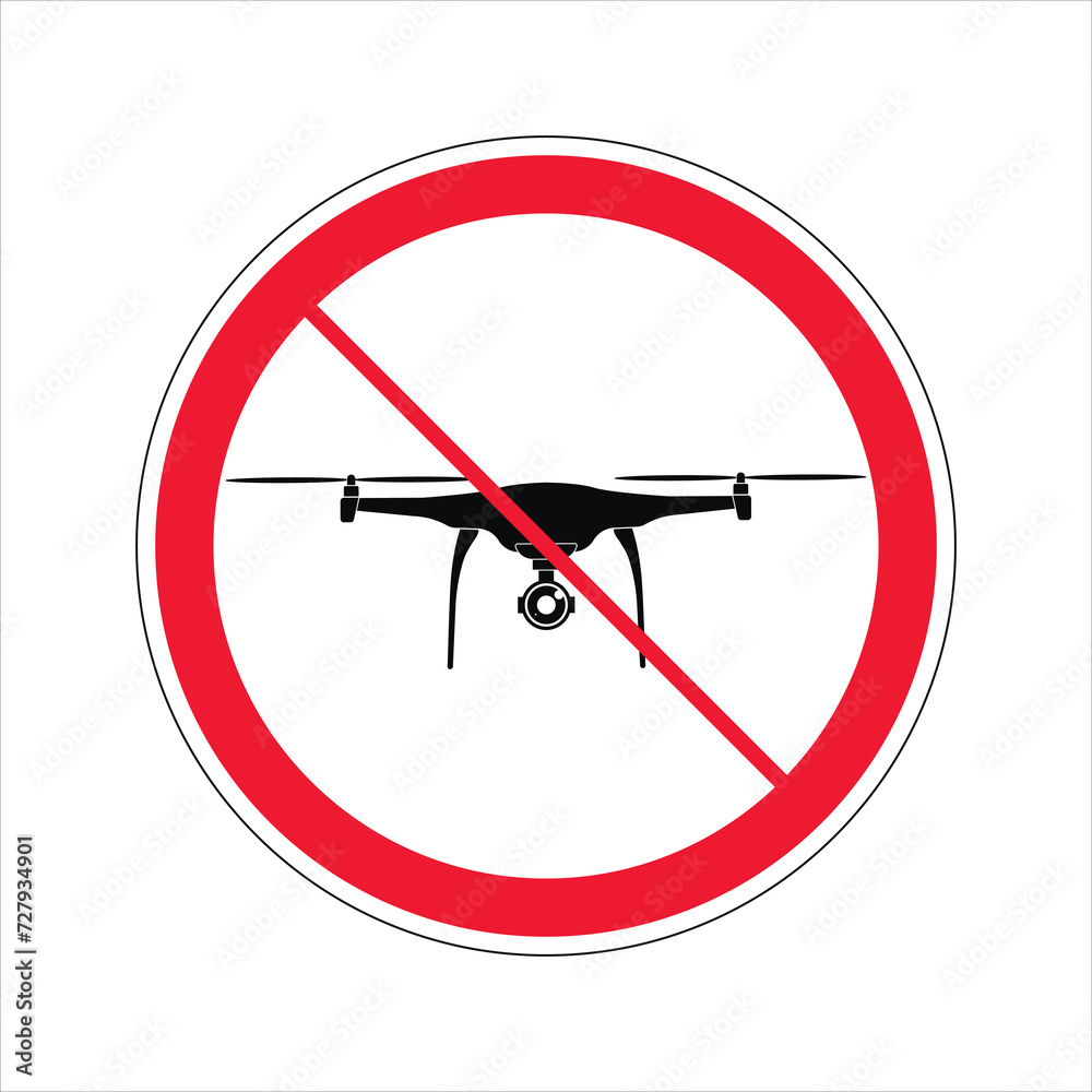 Prohibition sign. Flying drones is prohibited. Drone prohibited sign ...