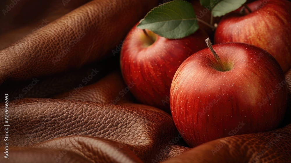 An up-close perspective of eco Apple Leather, highlighting its smooth ...