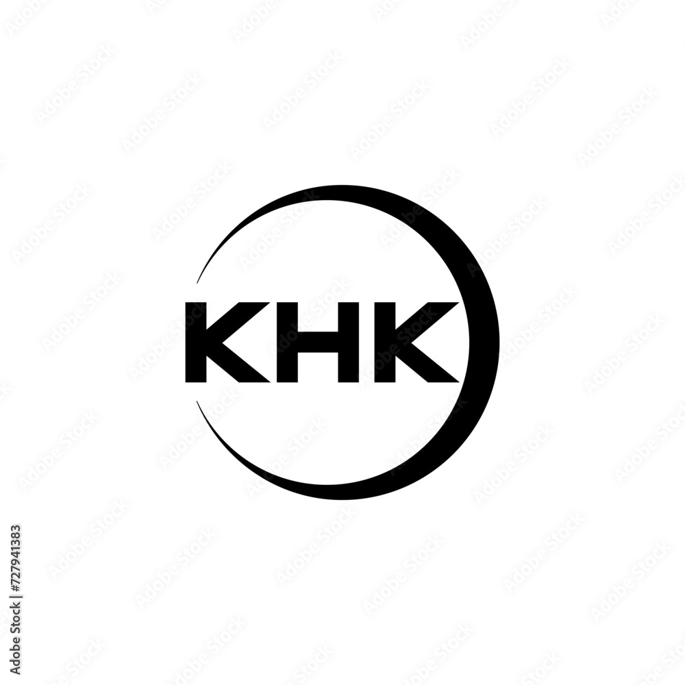 KHK letter logo design with white background in illustrator, cube logo ...