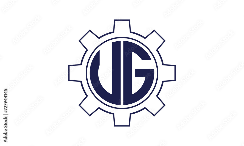 UG initial letter mechanical circle logo design vector template ...