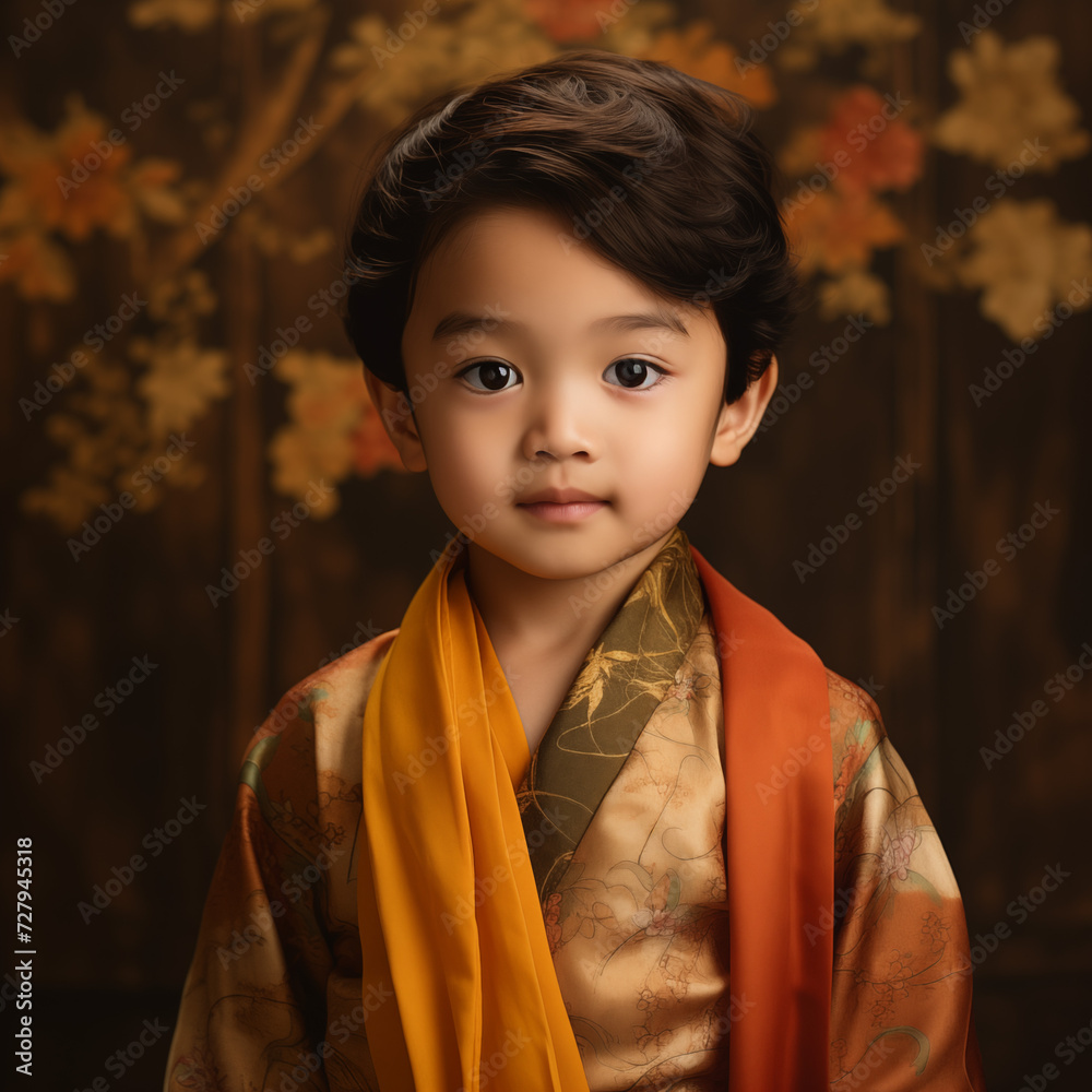 Serene Charm: Cute Asian Kid Exemplifying Calmness and Good Manners ...