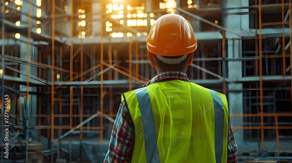 Backshot of a civil engineer overseeing a construction site. Civil ...