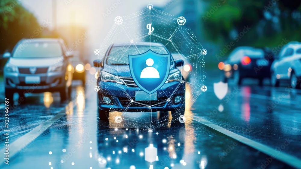 Safety symbols and insurance icons representing comprehensive coverage ...