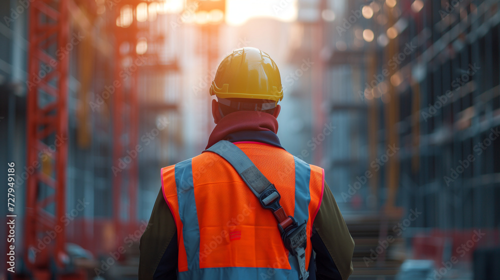 Backshot of a civil engineer overseeing a construction site. Civil ...