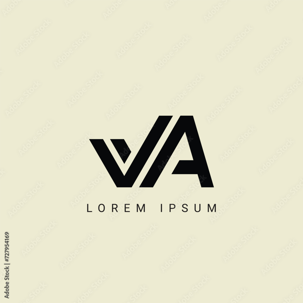 VA logo. V A design. White VA letter. VA, V A letter logo design ...