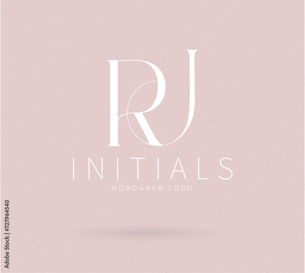 RJ Monogram logo, Minimalist Typographic Line Monogram Logo, RJ Wedding ...