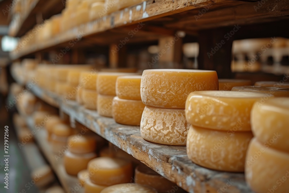 A mouthwatering selection of artisanal and processed cheeses, including ...