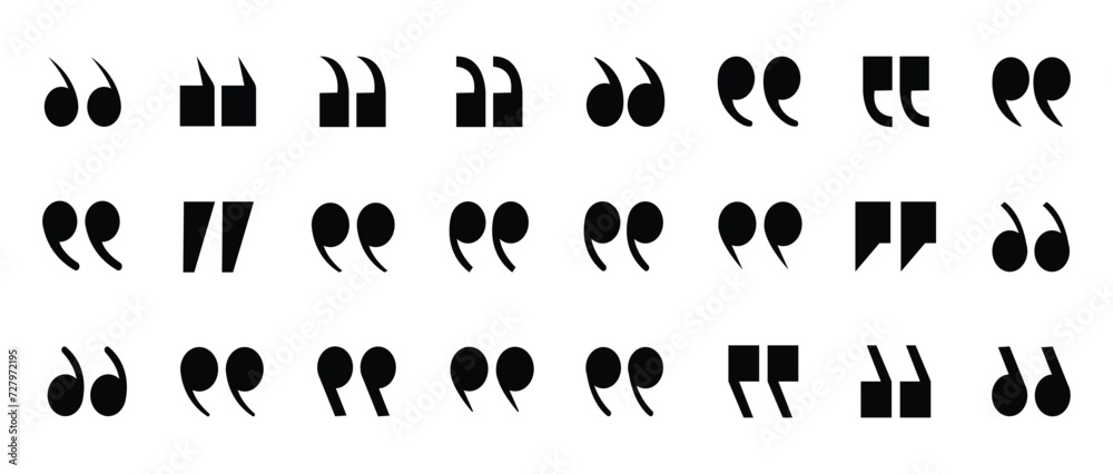 Set of quote mark, quotes icon vector sign design, Quotation marks ... Set of quote mark, quotes icon vector sign design, Quotation marks ...