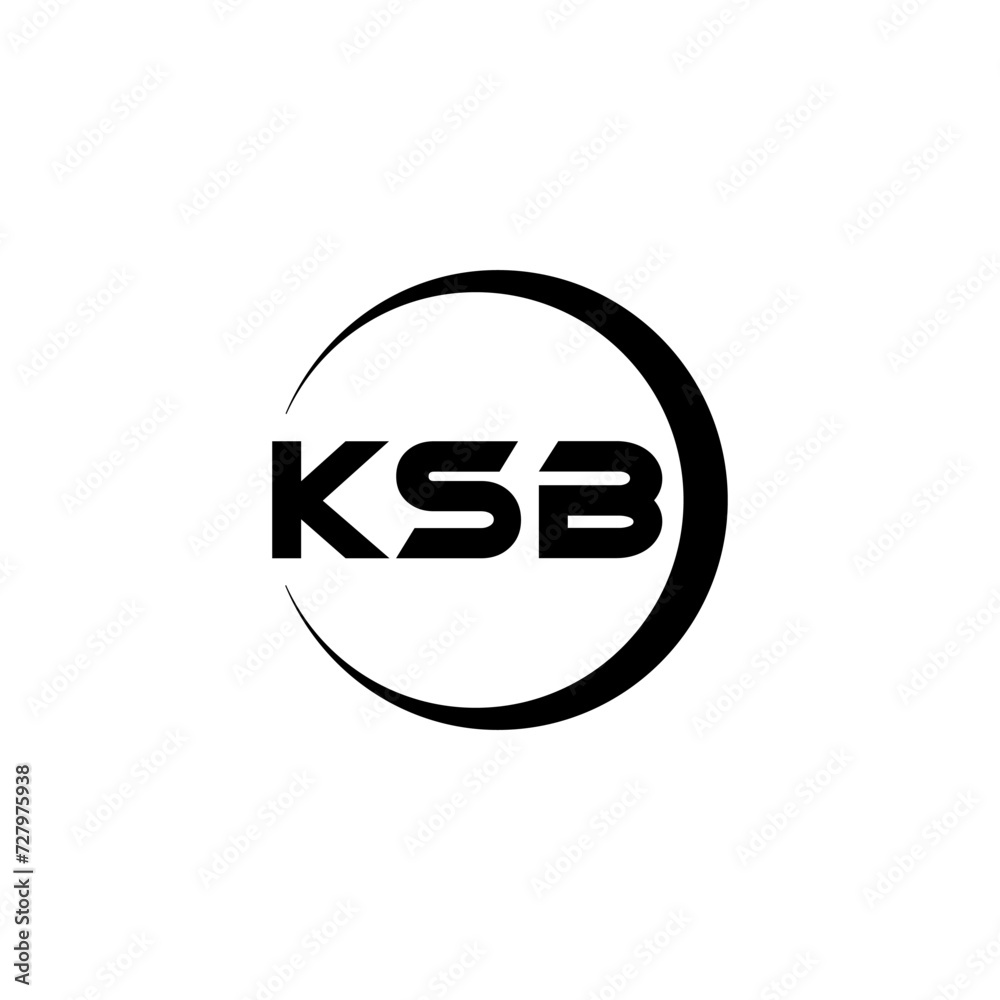 KSB letter logo design with white background in illustrator, cube logo ...