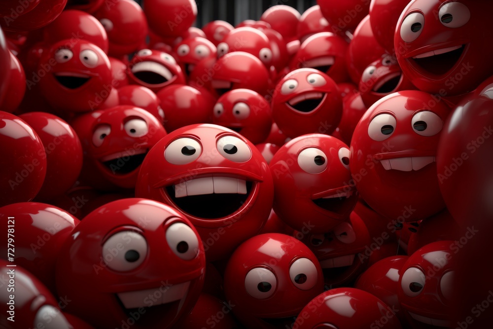 Happy red noses or red smileys, banner for Let’s Laugh Day, Comic ...
