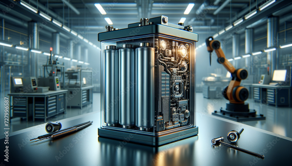 Cutting-edge battery technology showcased in sleek, high-tech ...