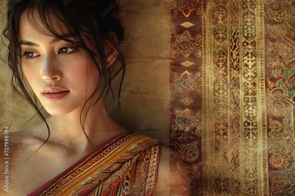 Portrait of Gorgeous Thai woman in national clothes of Thailand ...