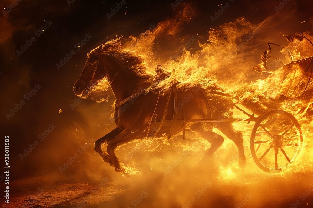 Elijah's chariot of fire Representing divine transport and prophetic ...