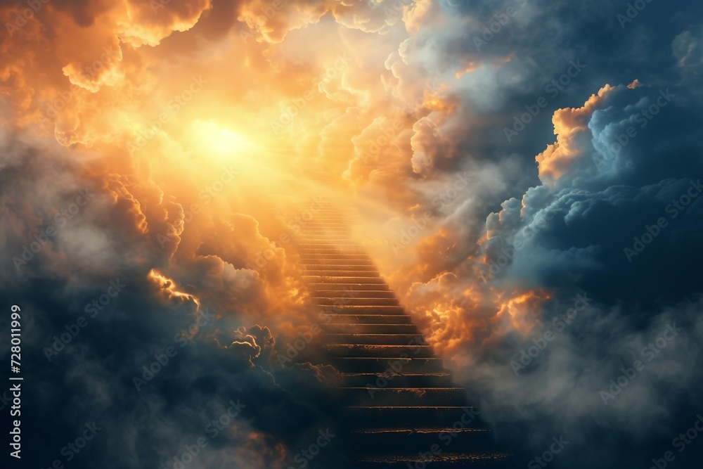 Heavenly staircase leading to divine realms Representing ascension and ...