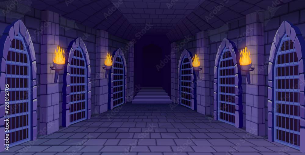 Dungeon interior. Masonry space medieval castle underground basement ...