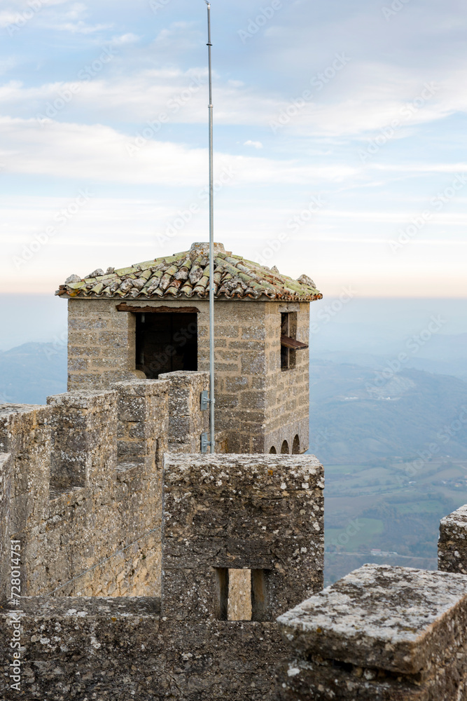 View of the Cesta Tower, also known as "Fratta" or Second Tower. It is ...