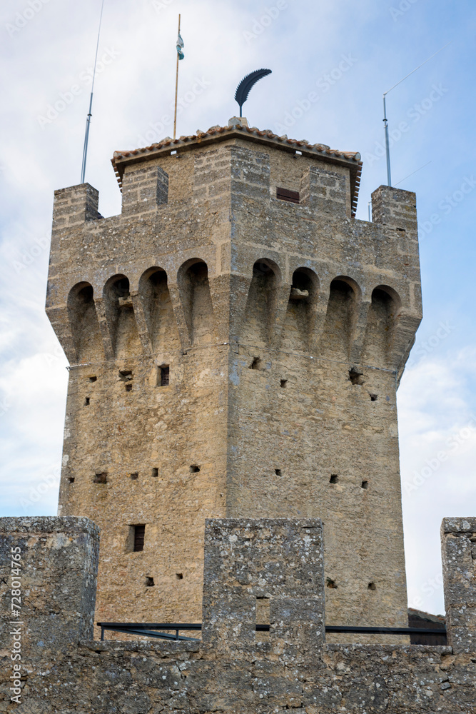 View of the Cesta Tower, also known as "Fratta" or Second Tower. It is ...