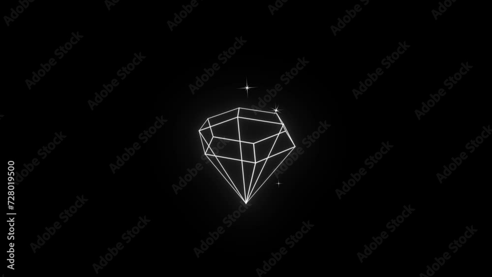 Diamond icon 360-degree rotation on Transparent background. Perfect ...