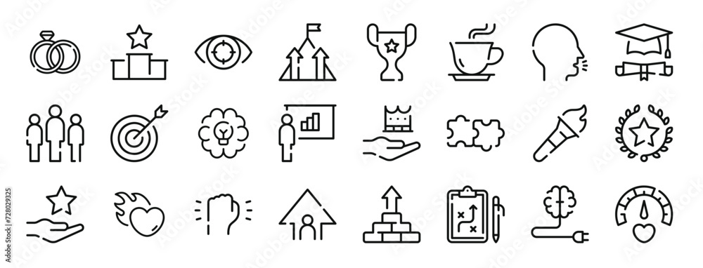 Vetor de set of 24 outline web motivation icons such as wedding rings ...