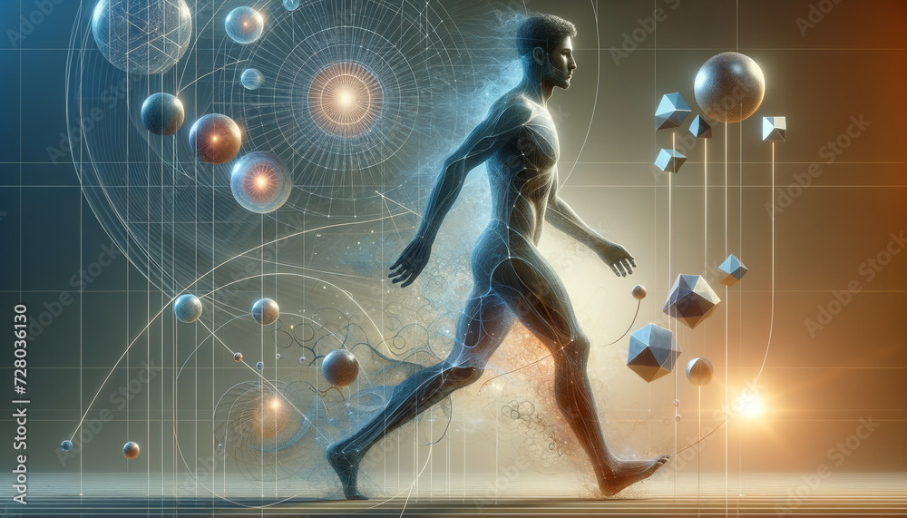 Surreal Gait Analysis: Hyper-realistic human figure in motion with ...