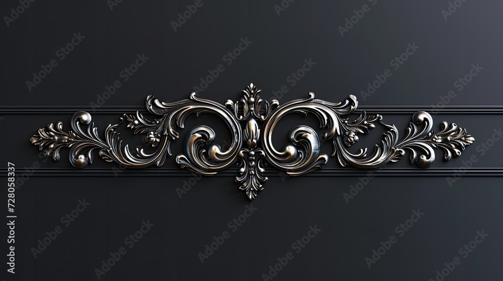 a 3D decorative frame border crafted from thin line steel, exuding a ...