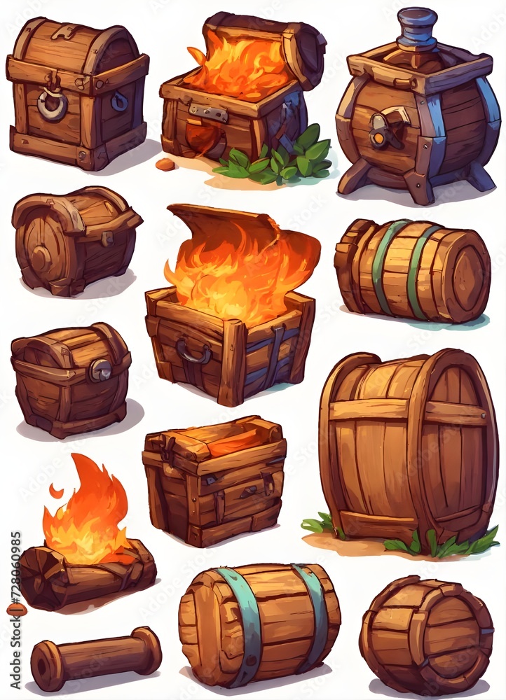 2d game assets low poly style, vector illustration of gaming background ...